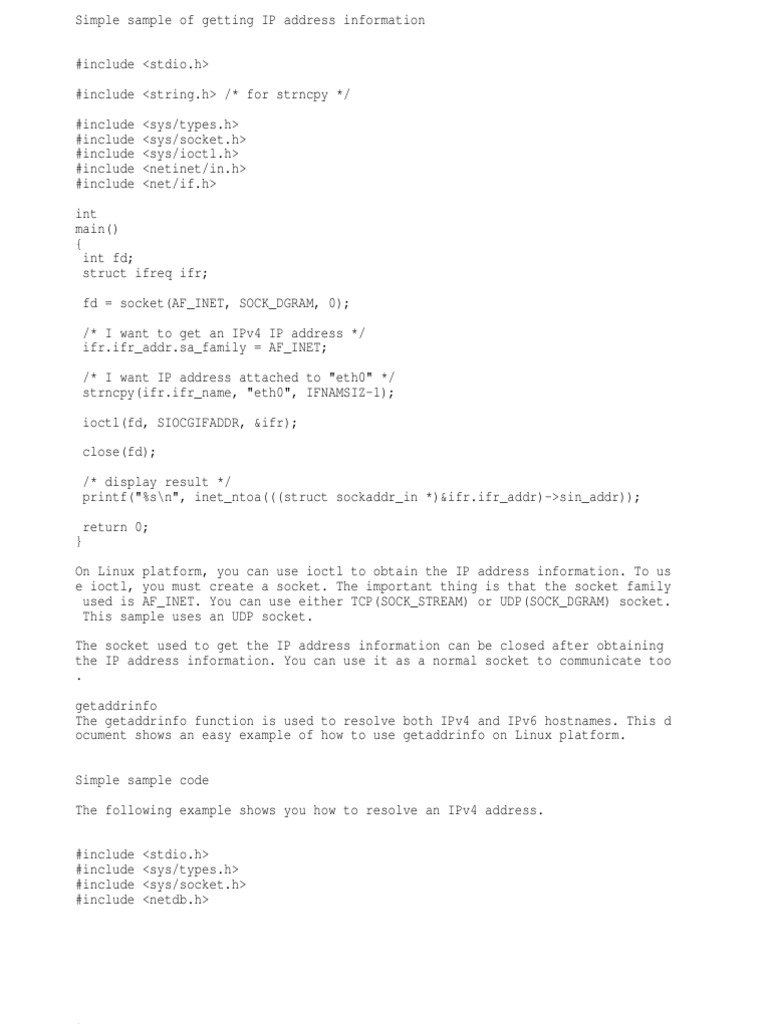 Linux Programs Pdf Network Socket Port Computer Networking 