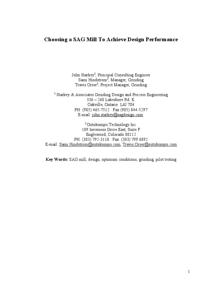 SAG Mill | Download Free PDF | Mill (Grinding) | Mining