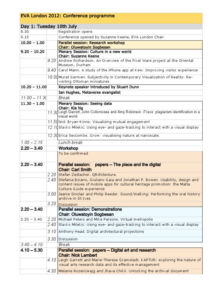 Eva London 2012 Conference Programme | PDF | Visualization (Graphics ...