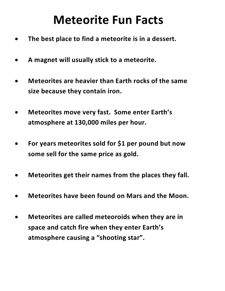 Meteorite Fun Facts | PDF | Science & Mathematics