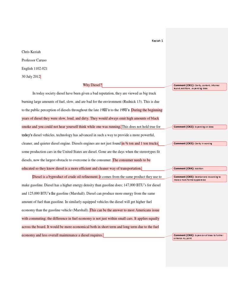 Keziah 1: Comment (CK1) : Clarity, Content, Informal | PDF | Diesel ...