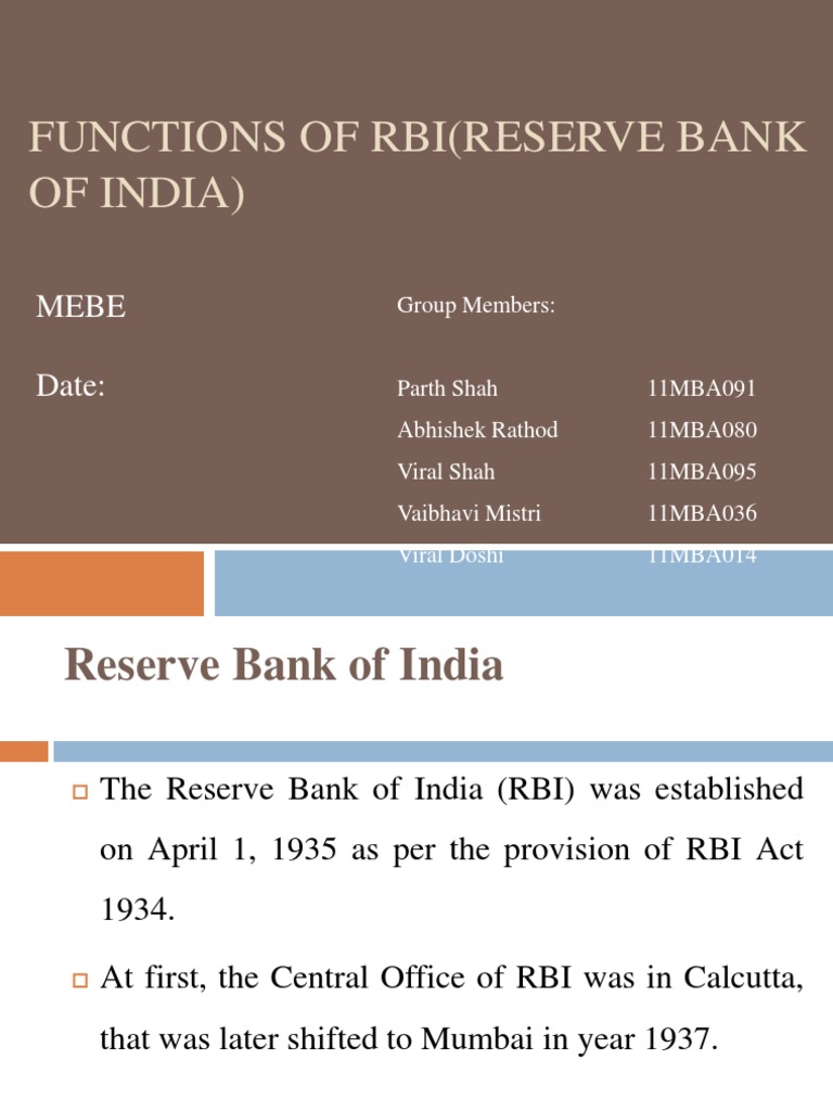 Functions of RBI (Reserve Bank of India) | Download Free PDF | Reserve ... Functions of RBI (Reserve Bank of India) | Download Free PDF | Reserve ...