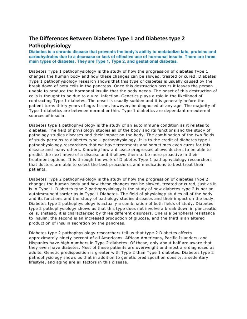 DM 1 and 2 Pathophysiology | PDF | Diabetes Mellitus Type 1 | Diabetes ...