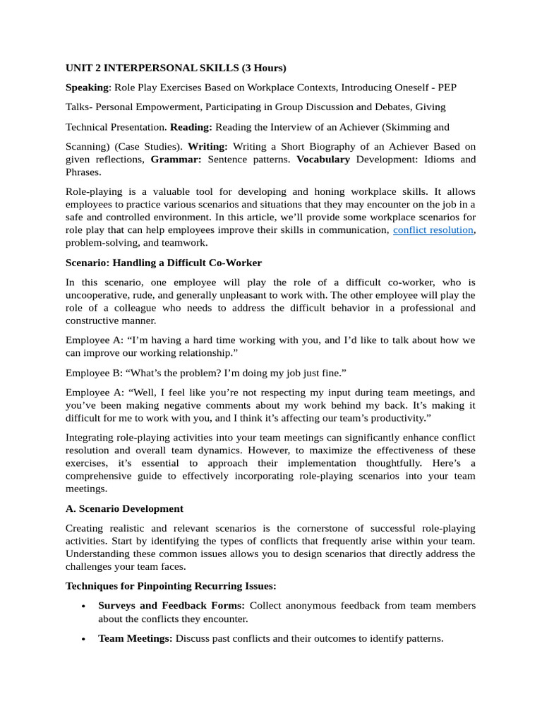 Unit 2 Interpersonal Skills | PDF | Thought | Critical Thinking