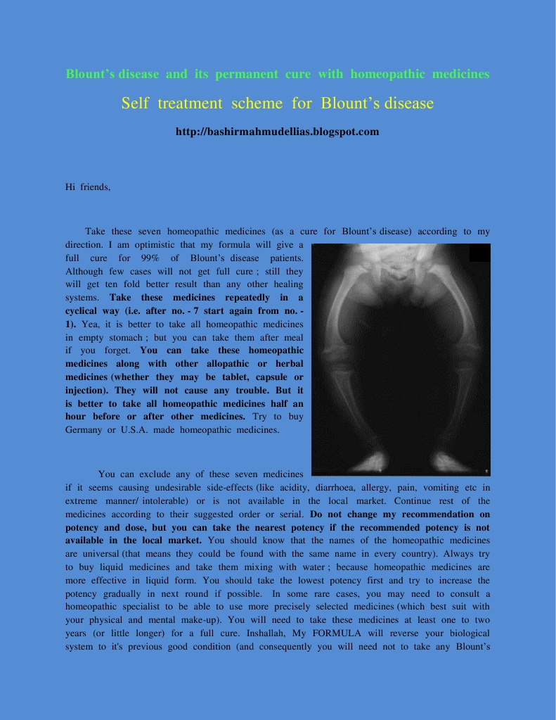 Blount's Disease and Its Homeopathic Self Treatment Scheme - Bashir Mahmud Ellias | PDF ...