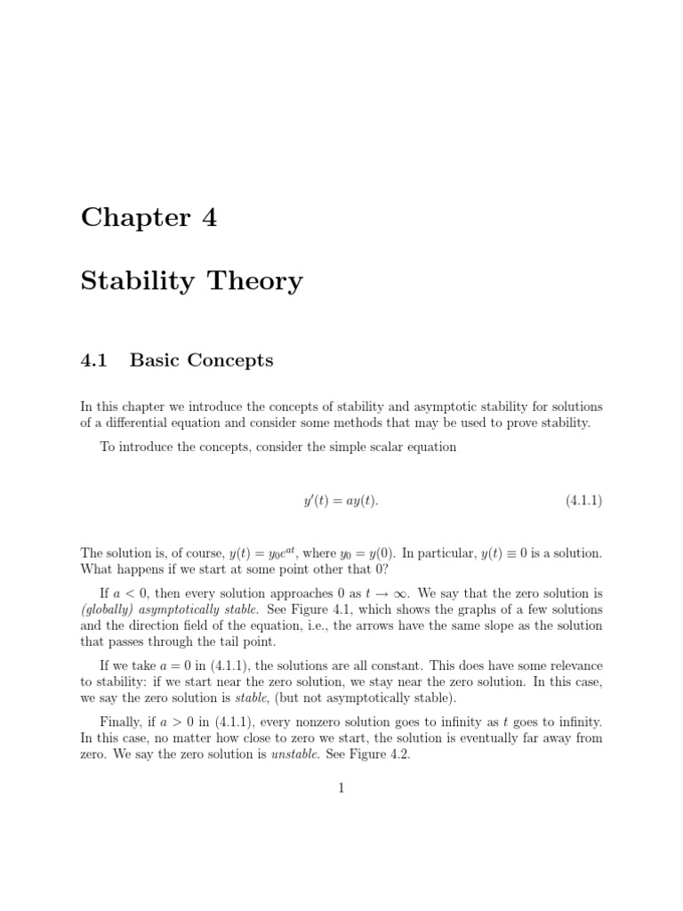 CH 4 | PDF | Stability Theory | Eigenvalues And Eigenvectors