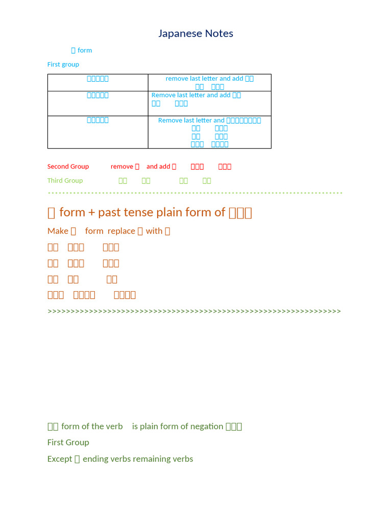 Japanese Notes N5-2 | PDF