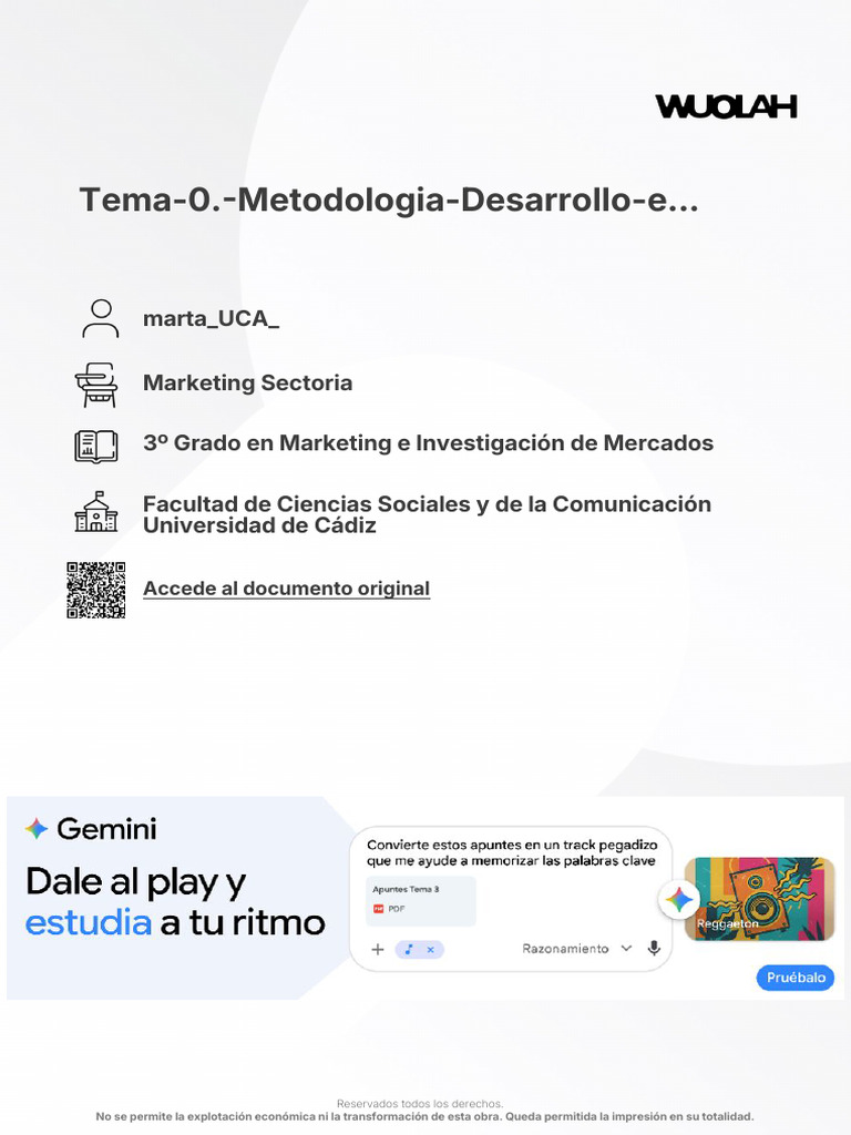 Wuolah Free Tema 0. Metodologia Desarrollo Esquema Profesor (1) | PDF