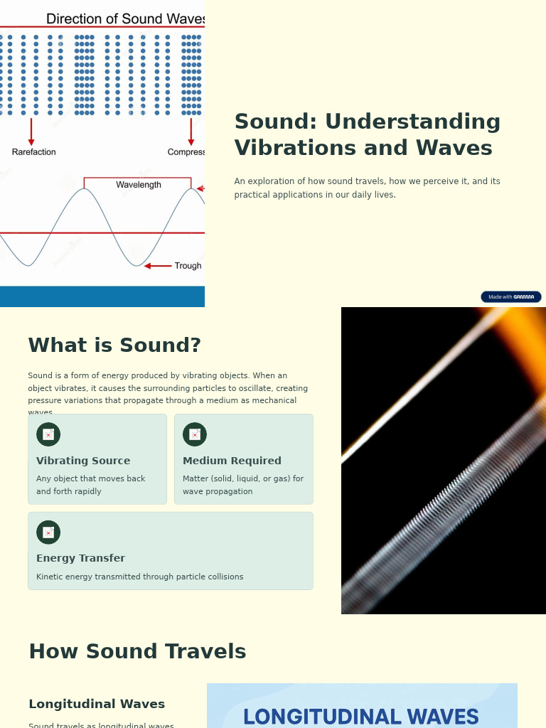 Sound Understanding Vibrations and Waves | PDF | Sound | Waves