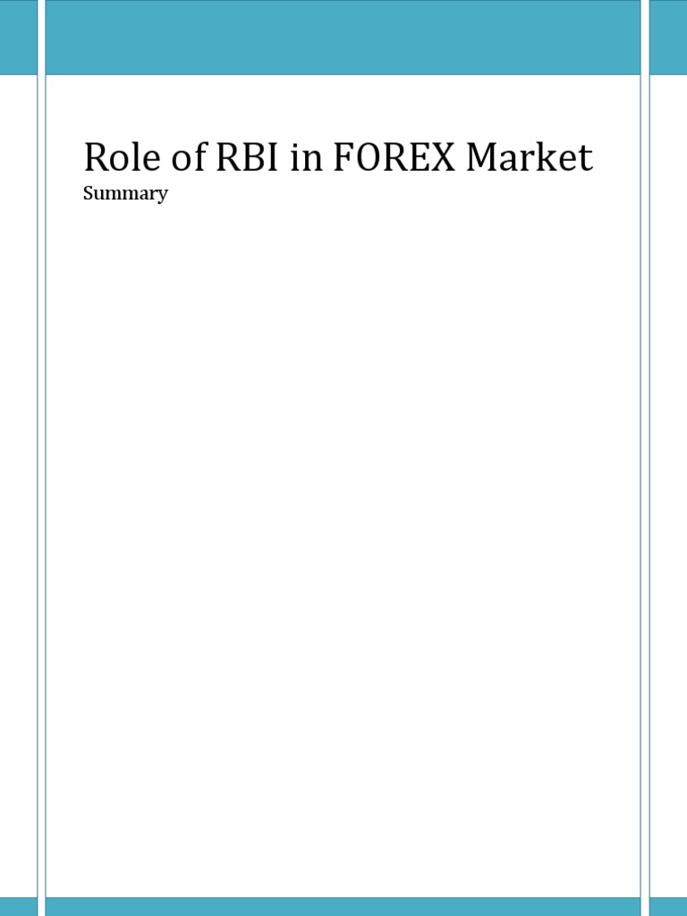 RBI's Role in India's Forex Market | PDF | Exchange Rate | Foreign ...