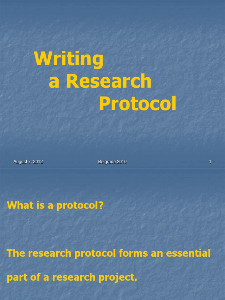 How to Write a Research Protocol | PDF | Cognition | Science