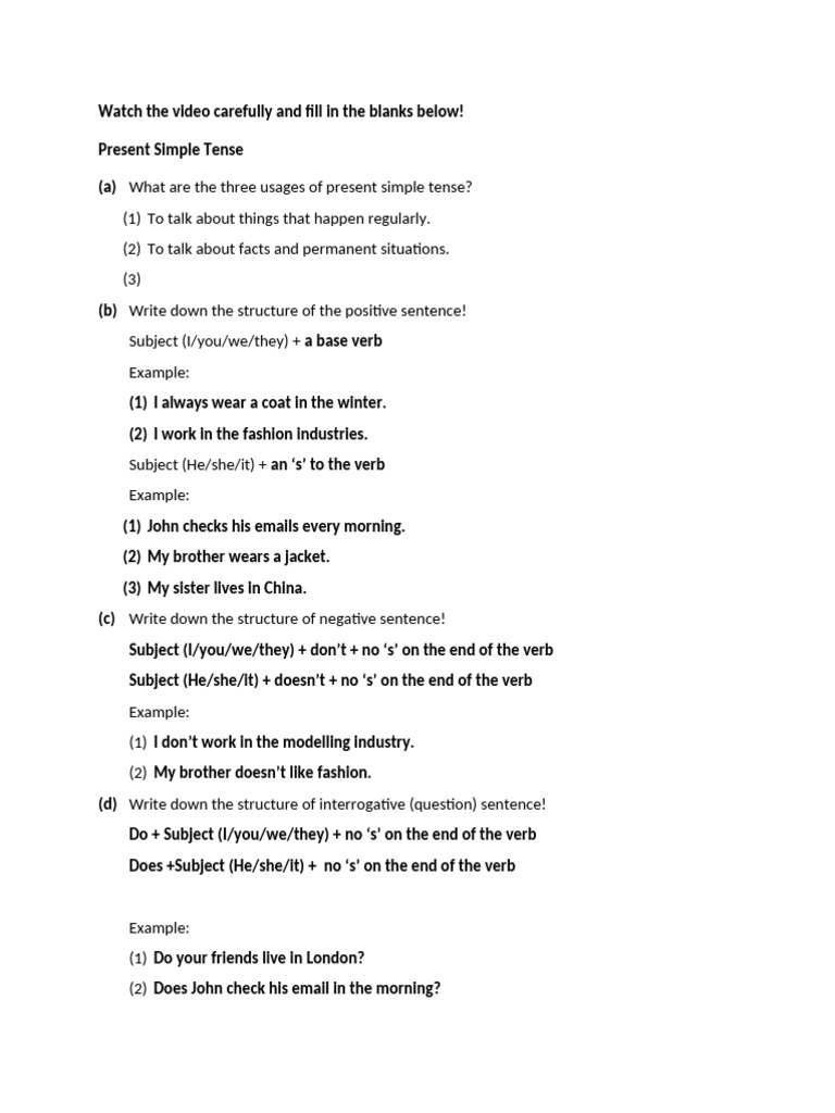 Listening Present Simple vs Present Continuous | PDF