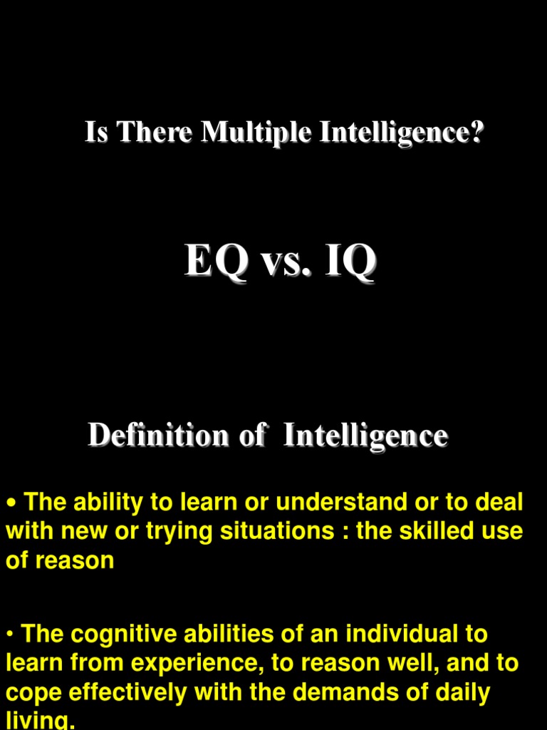 Iq VS Eq | PDF | Emotional Intelligence | Intelligence