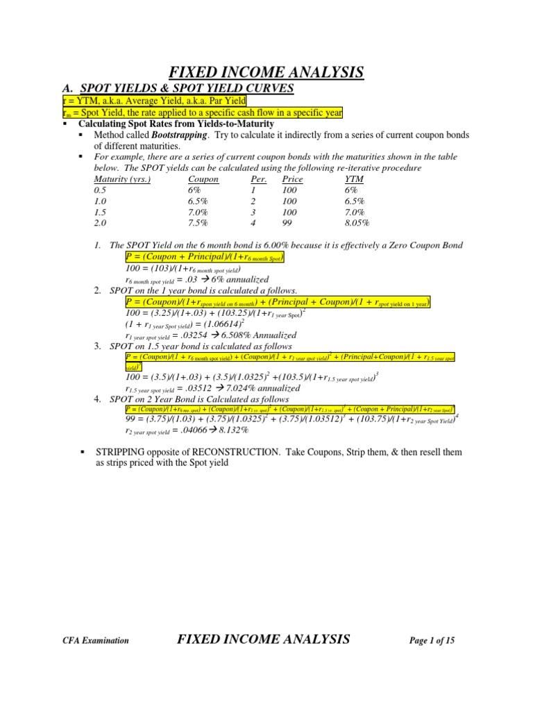 Fixed Income Analysis | Bond Duration | Yield (Finance) | Free 30-day ...