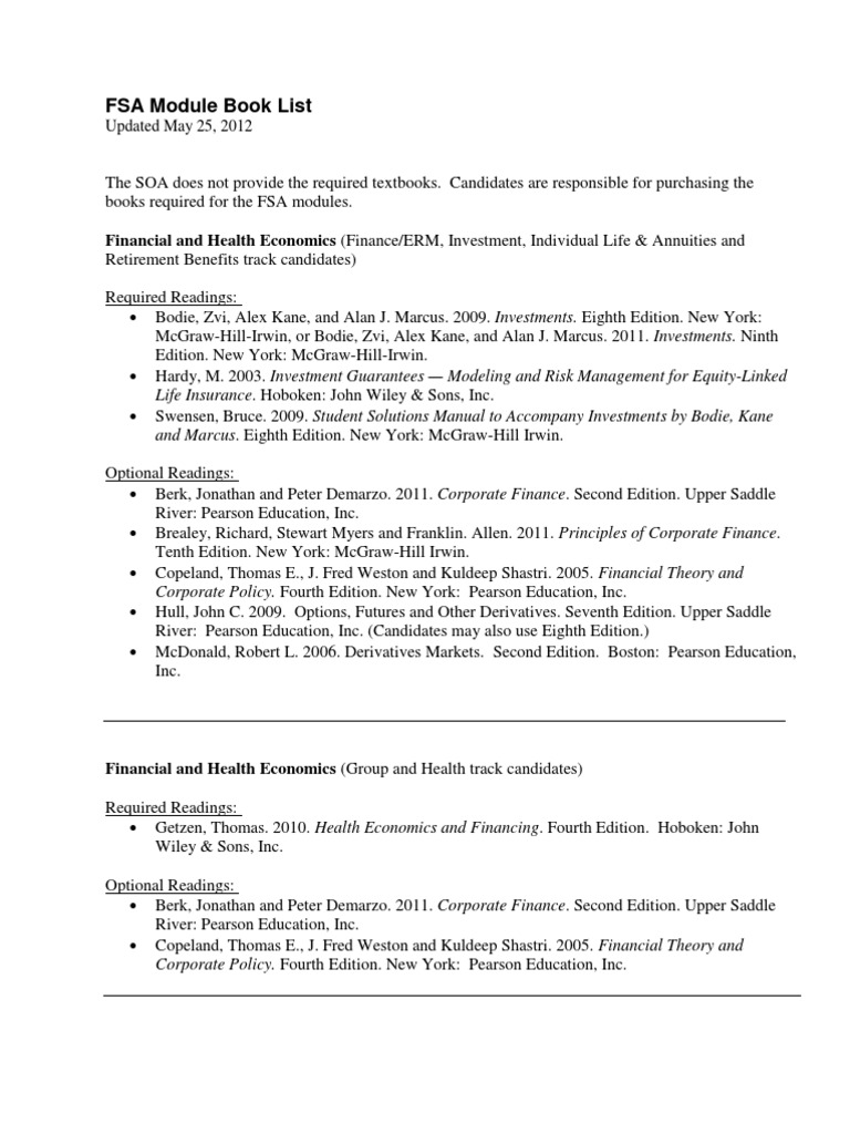 Edu Fsa Mod Books | PDF | Actuary | Pension