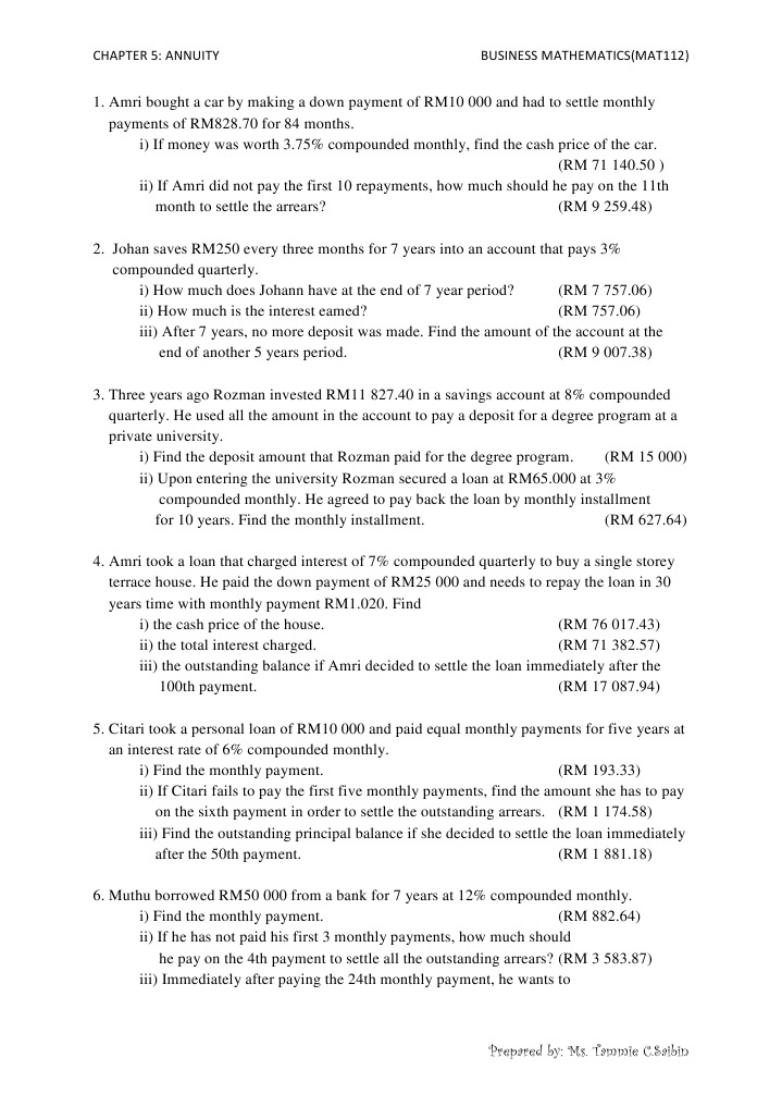 Chapter 5 | PDF | Arrears | Interest
