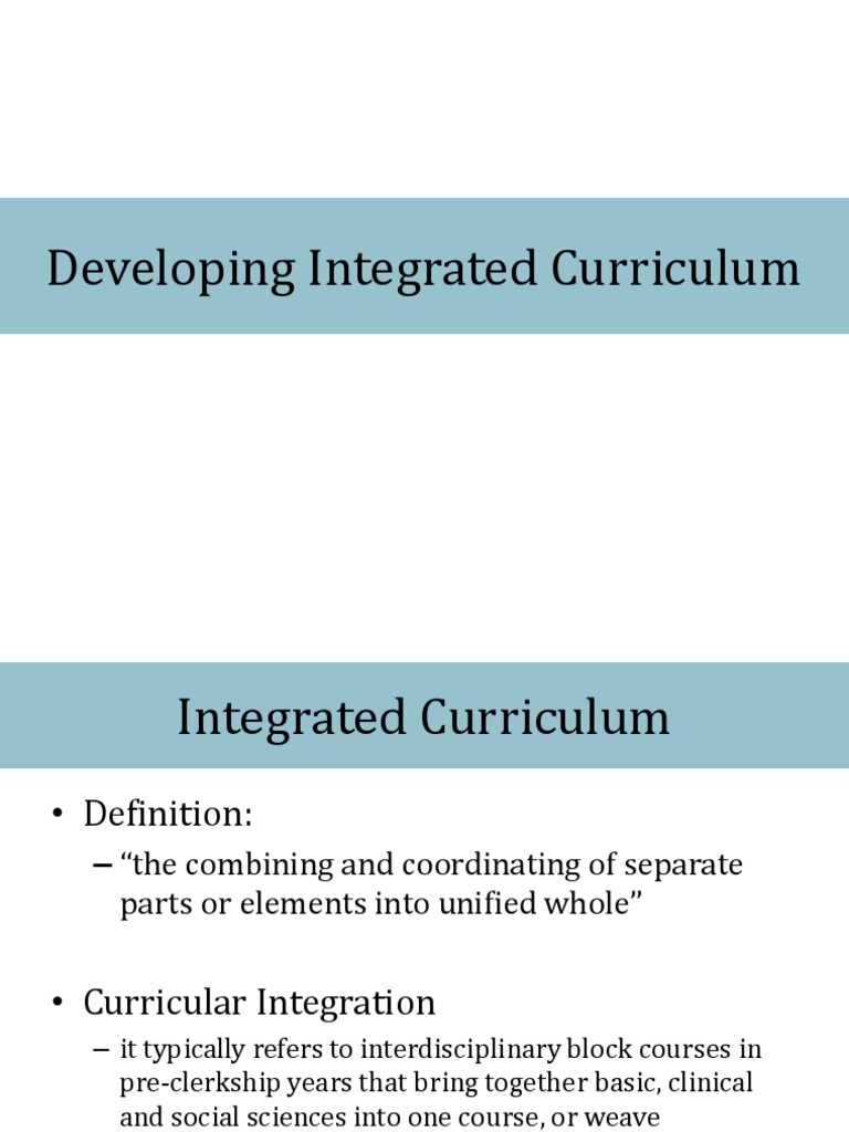 Integration of Curriculum | PDF | Curriculum | Quality Of Life