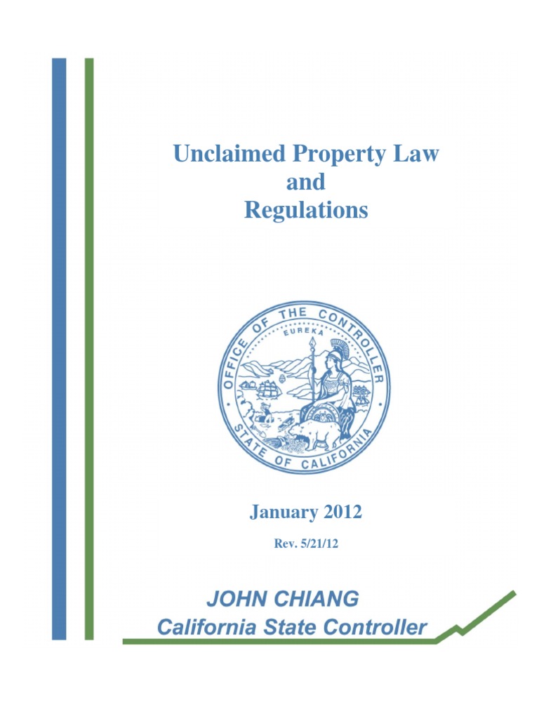 Unclaimed Property Law and Regulations - California | PDF | Life ...