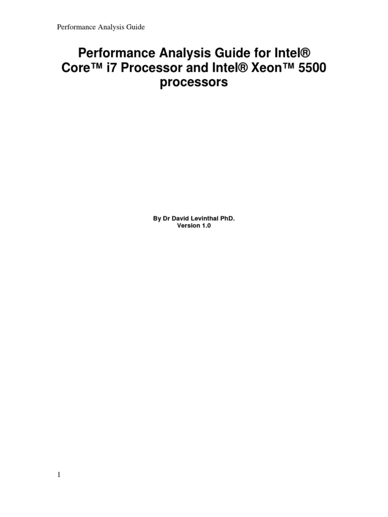 Intel - Performance Analysis Guide For Intel® Core™ I7 Processor and ...