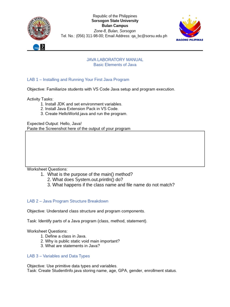 Programming Laboratory Activity#1 | PDF