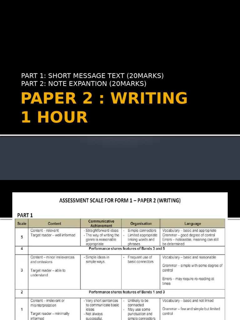 Form 1 Intro to English Paper 2 | PDF