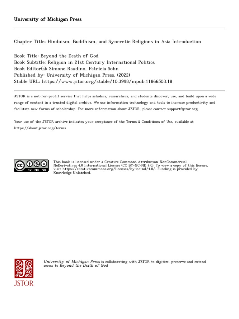 Hinduism, Buddhism, and Syncretic Religions in Asia | PDF | Noble ...