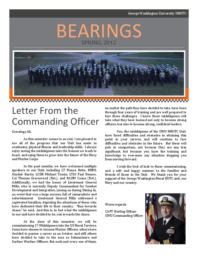 Bearings: Letter From The Commanding Officer | PDF | Midshipman ...