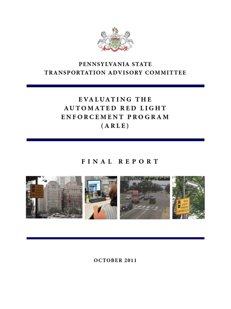 Evaluating The Automated Red Light Enforcement Program (ARLE) - October ...