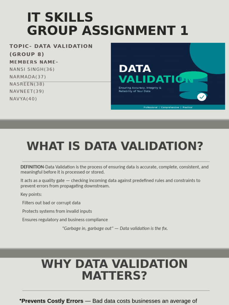 Data Validation | PDF