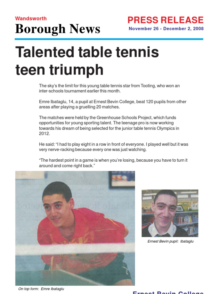 About Andy Terziu (Ernest Bevin College - Report by Jamie Handerson ...