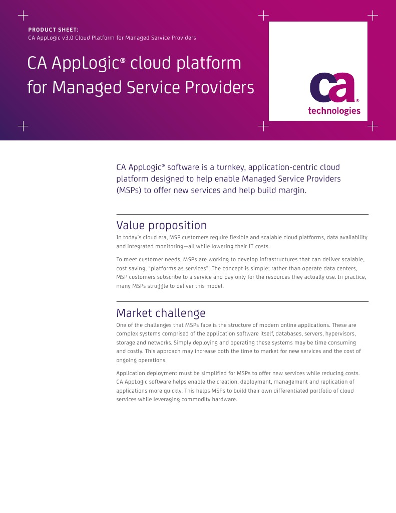 Applogic MSP Product Brief | Download Free PDF | Platform As A Service ...
