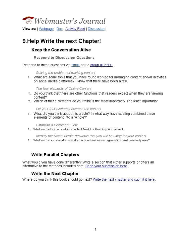 Next Chapter Writing for Webmasters | PDF