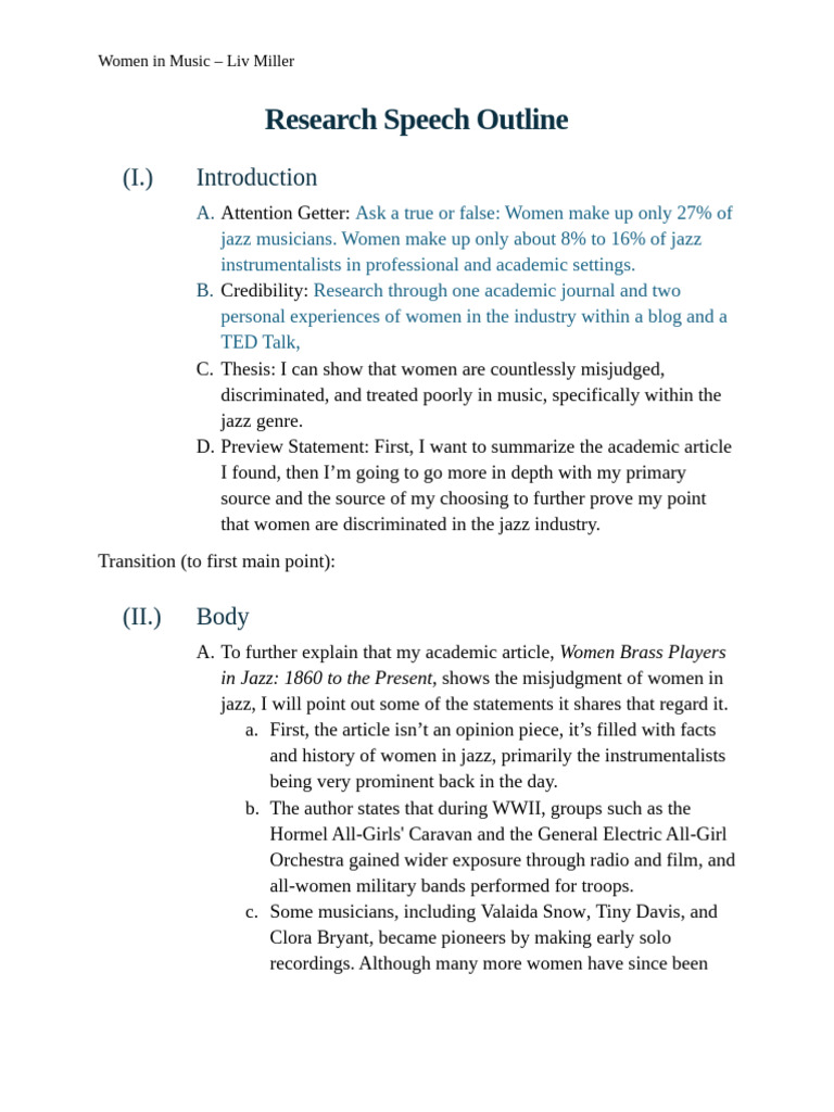 Research Speech Outline | PDF