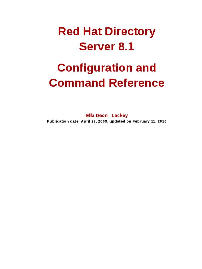 Red Hat Directory Server-8.1-Configuration and Command Reference-En-US ...