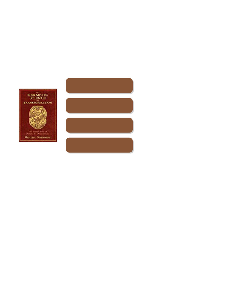 The Hermetic Science of Transformation The Initiatic Path of Natural ...