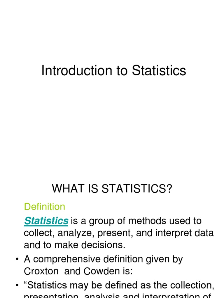Introduction Statistics | PDF | Level Of Measurement | Statistics