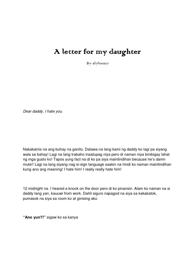 Alyloony A Letter To My Daughter | PDF