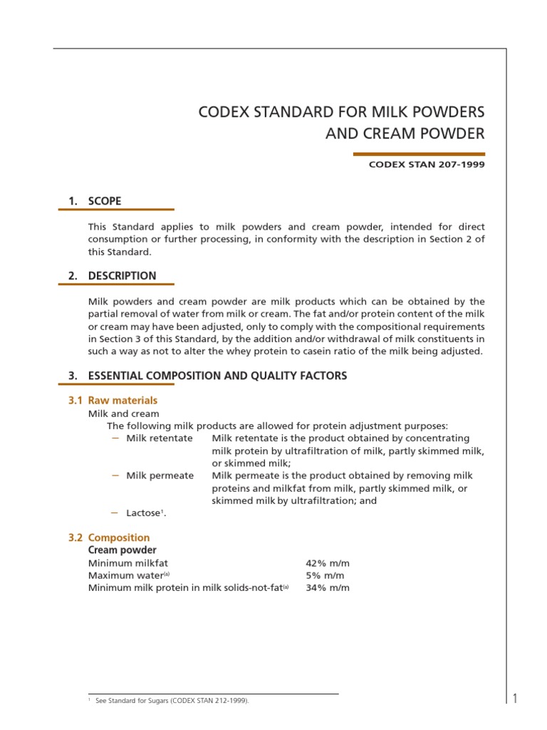 Milk Powder and Cream Powder | PDF | Milk | Cream