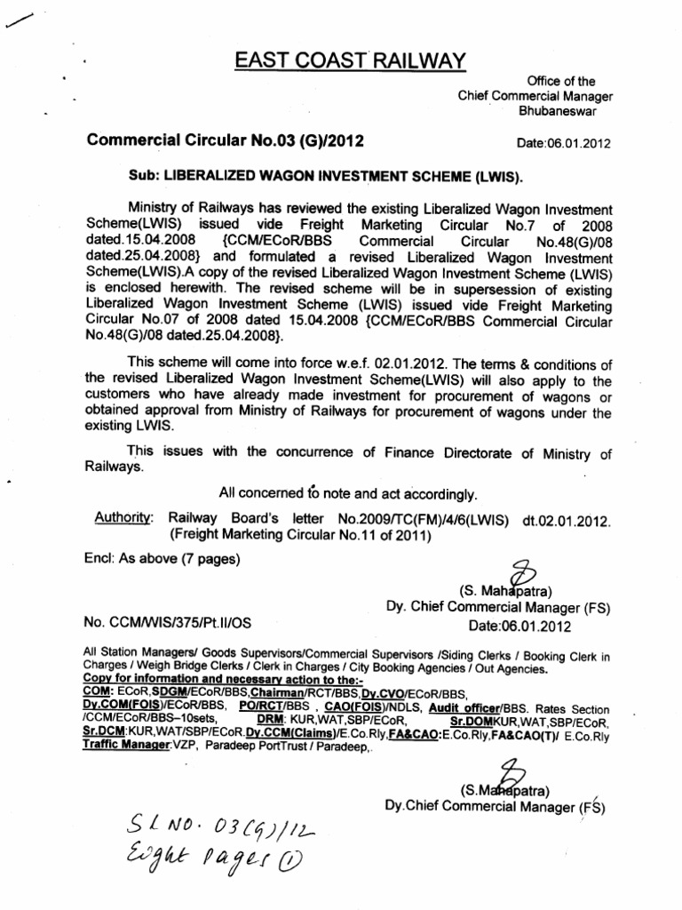 1328768613147-Commercial Circular No. 03 (G) 2012 | PDF | Lease | Rail ...