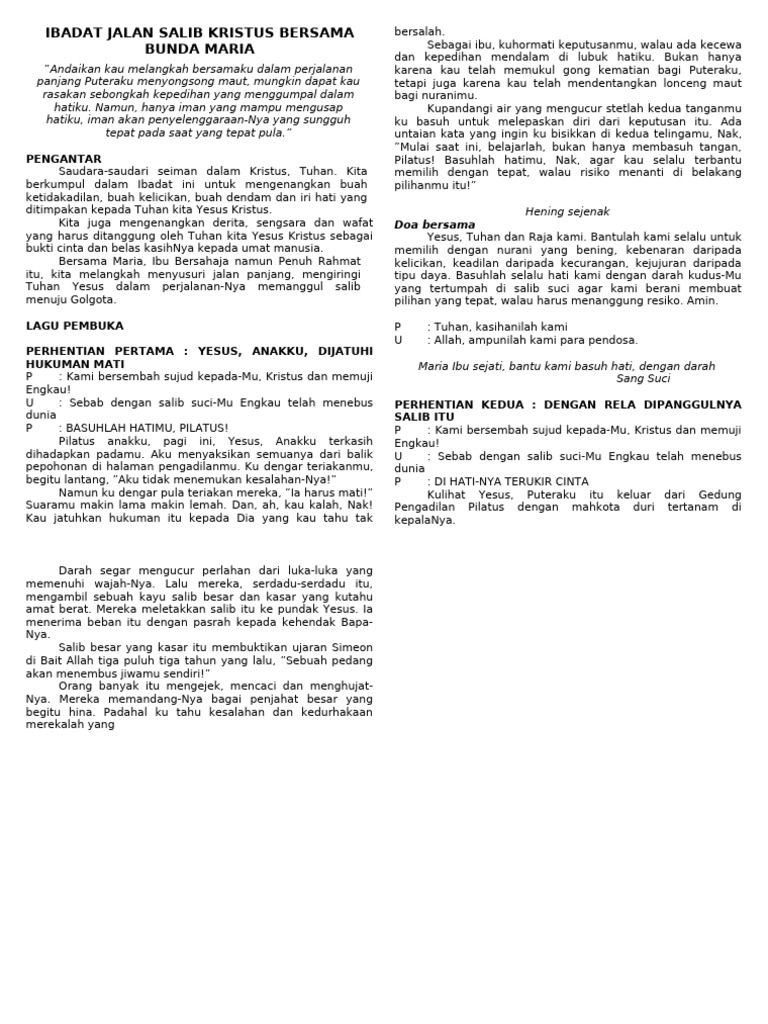 Ibadat-Jalan-Salib-MARIA-lengkap | PDF