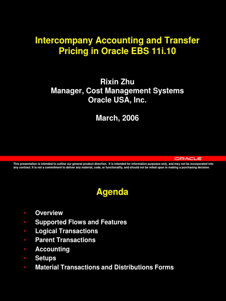 Oracle EBS 11i.10 Intercompany Accounting | PDF | Inventory | Procurement