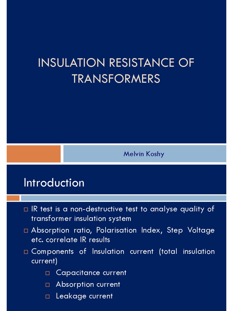 Insulation Resistance of power transformer | Capacitor | Transformer