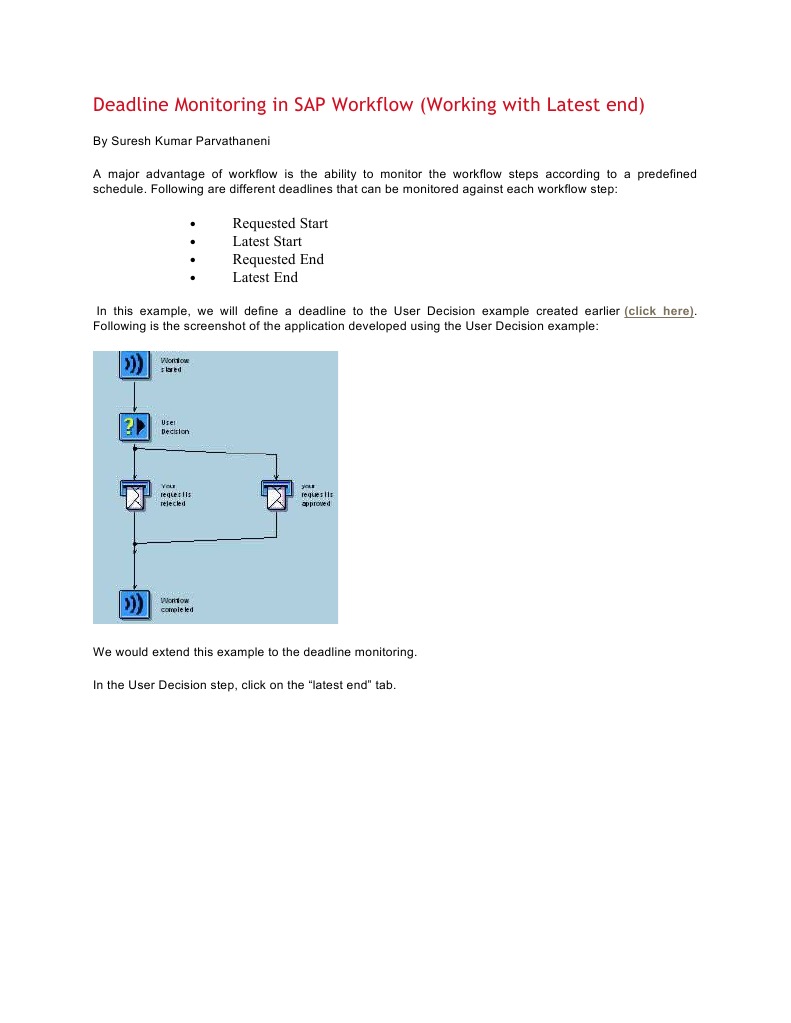 Deadline Monitoring in SAP Workflow | PDF | Computer Engineering ...