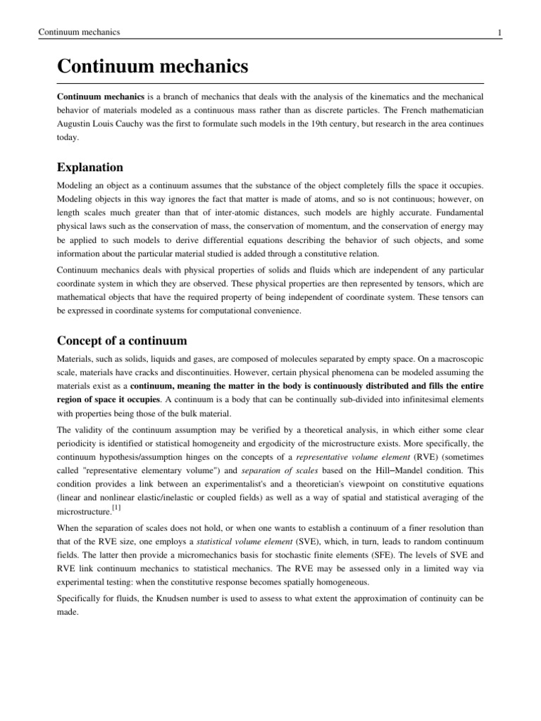 Continuum Mechanics | Download Free PDF | Continuum Mechanics ...