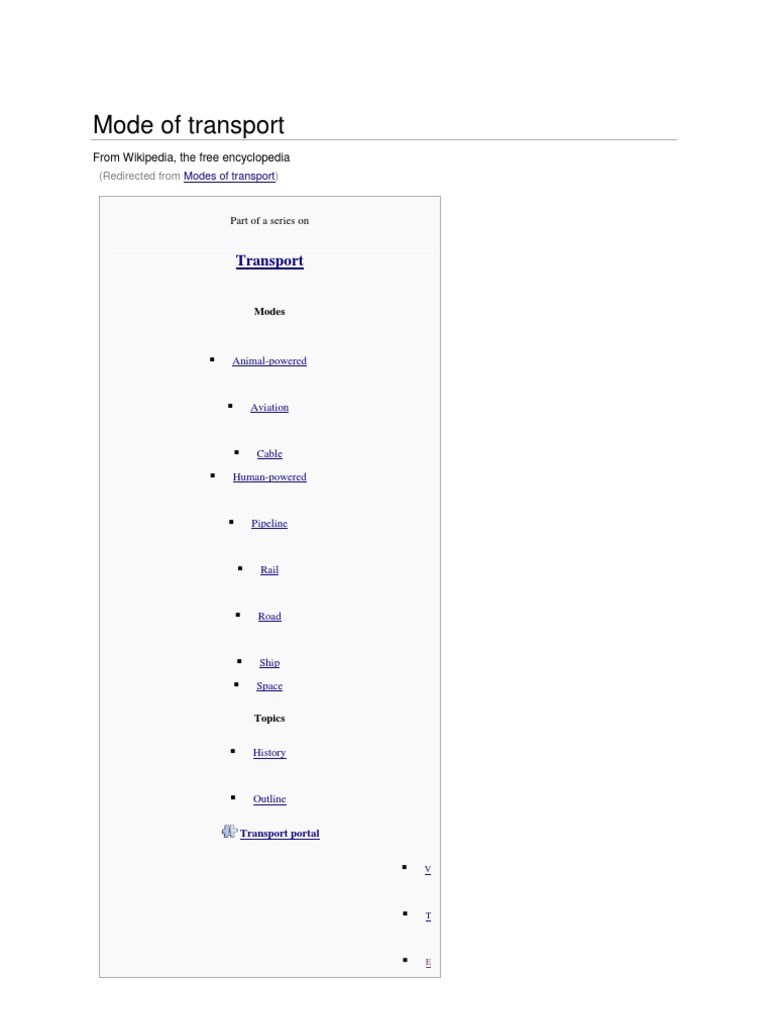 Mode of Transport | PDF | Mode Of Transport | Train