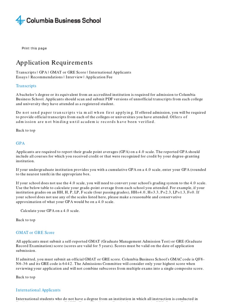 Columbia Business School MBA Program _ Application Requirements ...