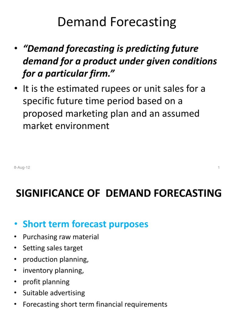 Demand Forecasting | PDF | Endogeneity (Econometrics) | Forecasting