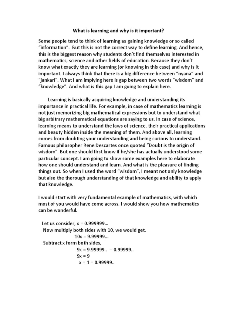 What Is Learning and Why Is It Important | PDF | Electric Charge | Atoms