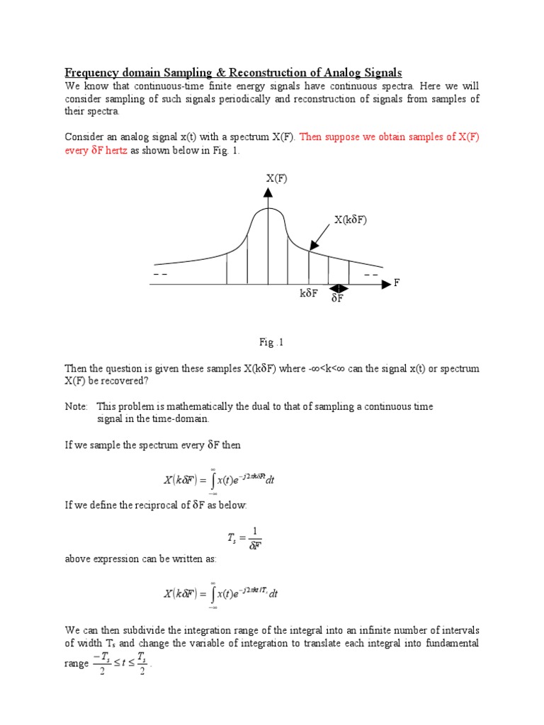 Frequency Domain Sampling & Reconstruction of Analog Signals | PDF ...