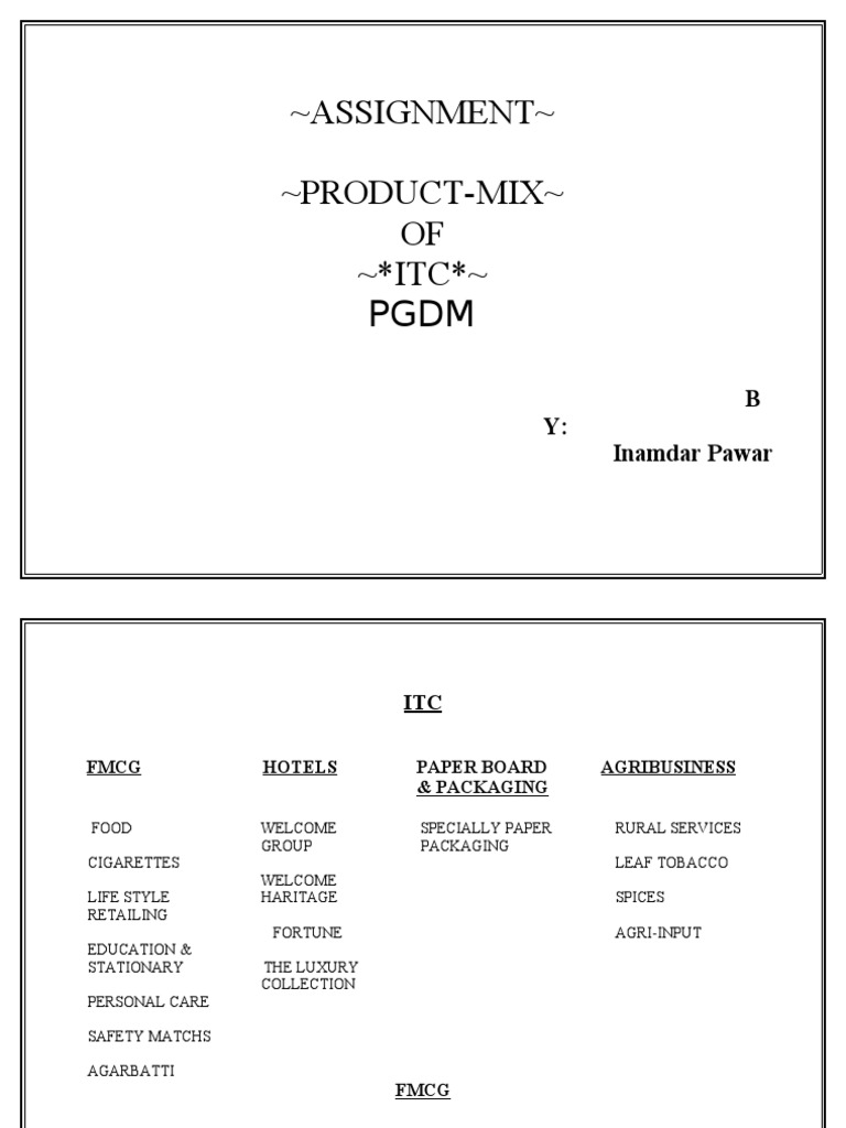 ITC Product Mix Overview | PDF